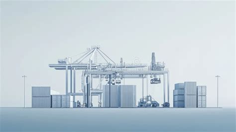 Highresolution 3d Render Of Container Terminal Operations Stock
