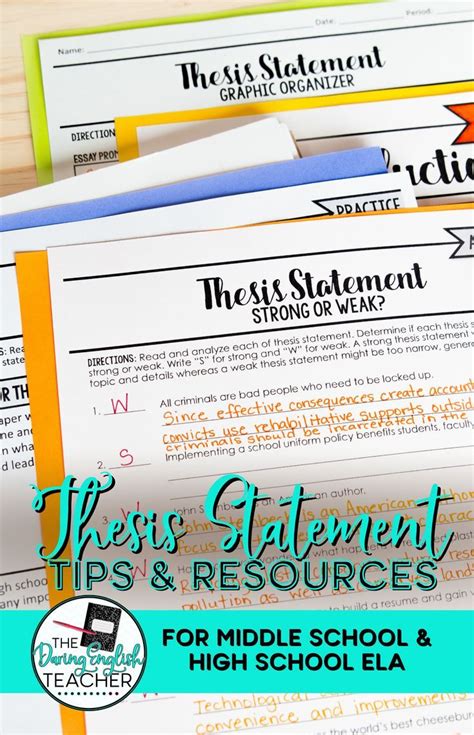 Teaching The Thesis Statement Tips And Resources For Secondary Ela Artofit