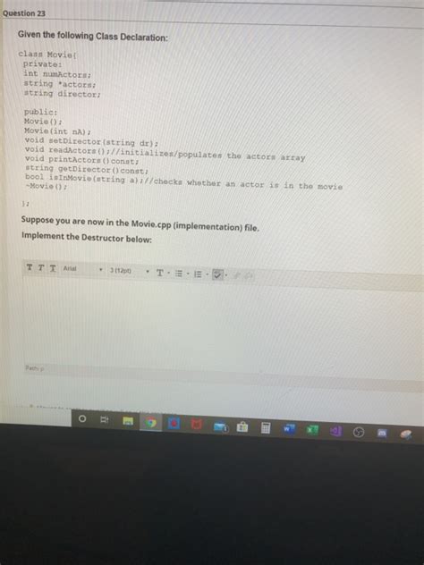 Solved Question 23 Given The Following Class Declaration