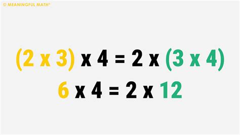 Associative Property Of Multiplication Meaningful Math