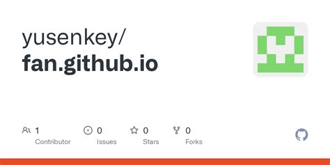 GitHub Yusenkey Fan Github Io