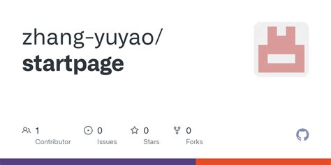 Github Zhang Yuyaostartpage