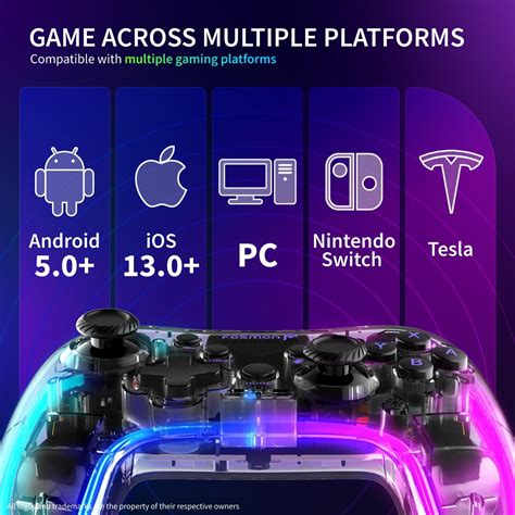 Fosmon Wireless Controller Gaming Controller With Rgb Lights For Switch Lite Oled And Android