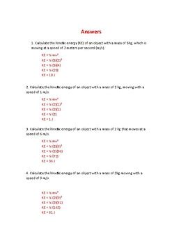Kinetic Energy Practice Problems With Answers By Jessica Fieck