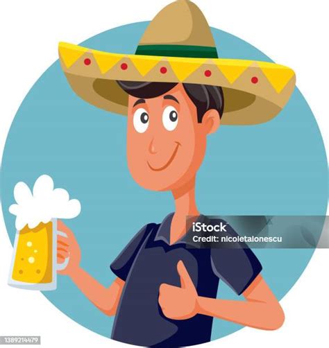 솜브레로 모자를 쓰고 멕시코 맥주 벡터 만화를 입고 있는 남자 개성 개념에 대한 스톡 벡터 아트 및 기타 이미지 개성 개념 고객 공예 Istock