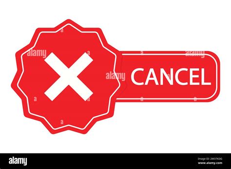 Cross With Inscription Cancel Illustration Replacement Prohibition Button Return Decision