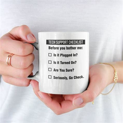 Funny Tech Support Checklist Helpdesk Hotline Coffee Tea Etsy
