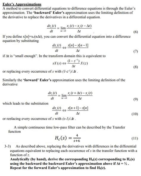 Solved Euler S Approximations A Method To Convert Chegg Com