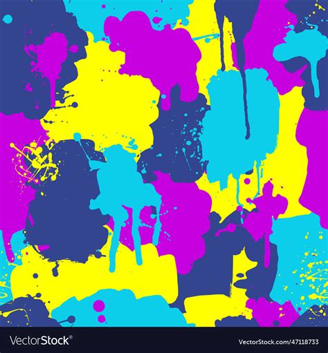 Seamless Pattern With Colorful Spots Blobs Vector Image