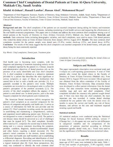 18 Chief Complaint Examples To Download