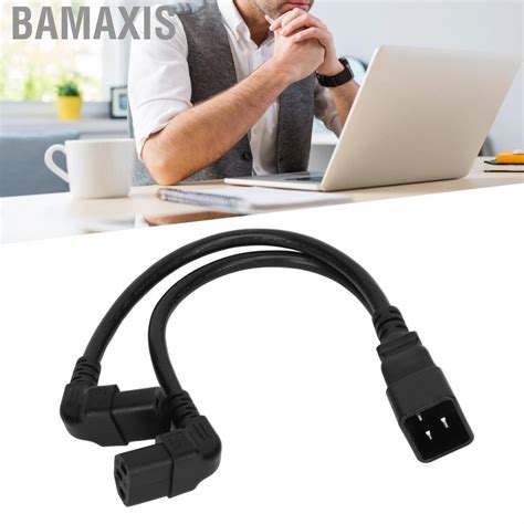 Bamaxis Iec320 C20 ถึง Dual C13 สายไฟ 1 ใน 2 ออกคู่มุมขวา Y Splitter Power C Fit Shopee Thailand