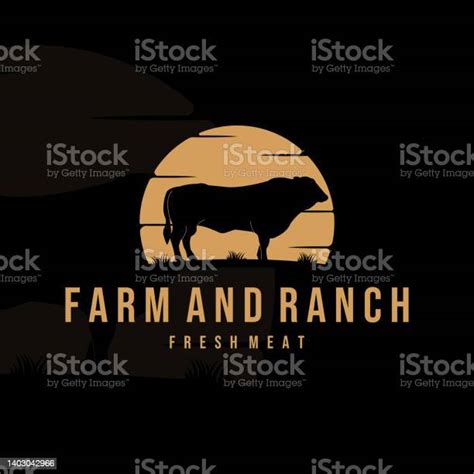 농장 목장 및 가축 로고 빈티지 벡터 일러스트 레이 션 템플릿 아이콘 디자인 정육점 또는 정육점 사업 개념 엠블럼 디자인을위한