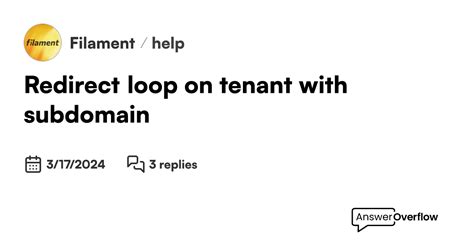 Redirect Loop On Tenant With Subdomain Filament