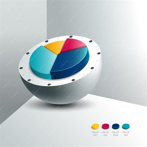Premium Vector Cross Section Of Silver Sphere Ball With 3d Pie Circle