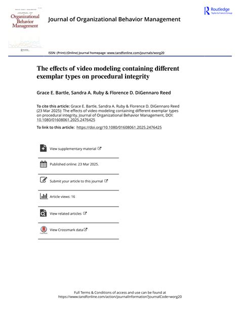 pdf the effects of video modeling containing different exemplar types