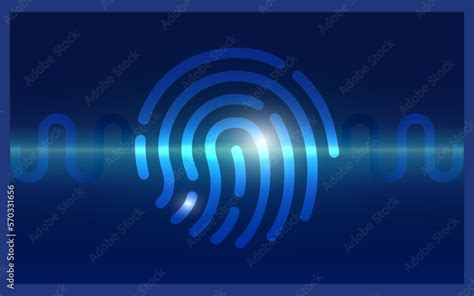 Background Neon Fingerprint Laser Scanning Of Fingerprint Of Digital