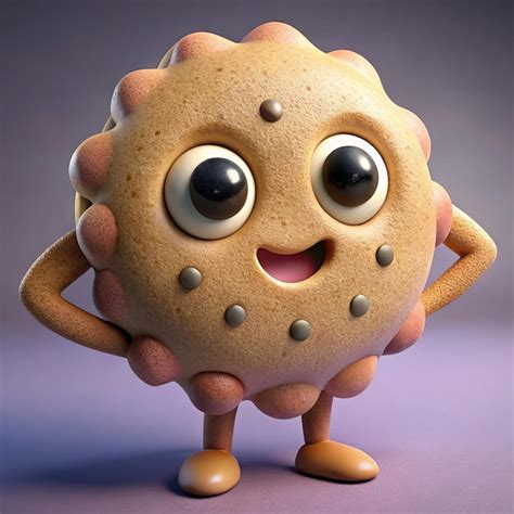 A Cookie With A Funny Face And Eyes And A Big Smile Premium Ai