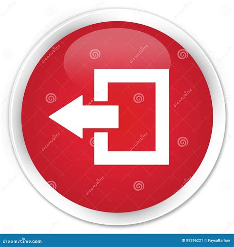 Logout Icon Premium Red Round Button Stock Illustration Illustration Of Logout Symbol 89296221