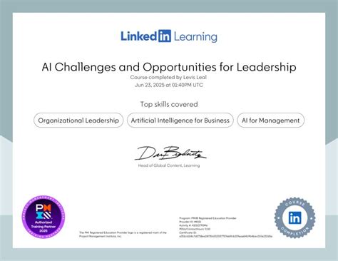 Just Finished The Course “ai Challenges And Opportunities For Leadership” Levis Leal