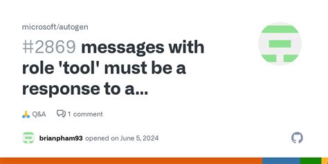 Messages With Role Tool Must Be A Response To A Preceeding Message