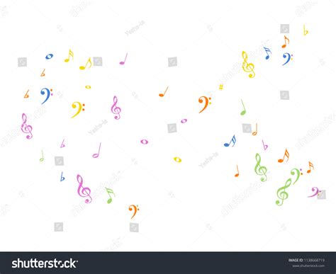 Falling Music Notes Chaos Vector Confetti Stock Vector Royalty Free
