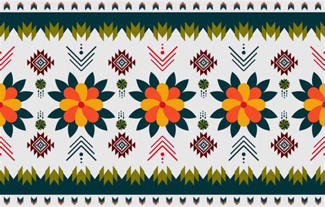Abstract Colorful White Geometric Native Pattern Seamless