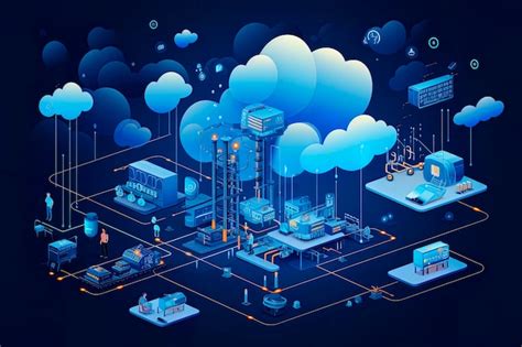 Premium AI Image Generative AI Illustration For Infrastructure As A Service Cloud Computing