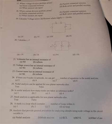 Solved 17 Where Voltage Division Problem Arises B