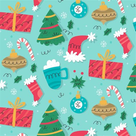 Free Vector Flat Christmas Pattern Design