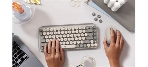 Buy Logitech POP Keys Wireless Mechanical Keyboard Mist Sand 920 011226 PC Case Gear Australia