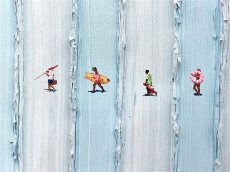 Werner Bronkhorsts Tiny Beachgoers And Sailors Wade Through Chunky Blue Expanses — Colossal