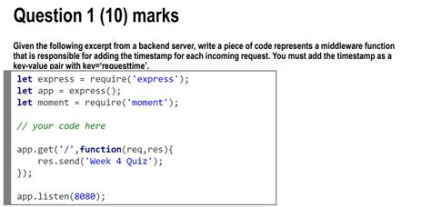 Solved Question 1 10 Marks Given The Following Excerpt
