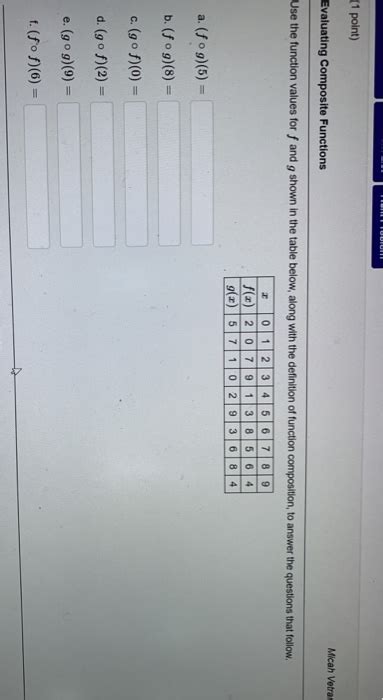 Solved Combining Functions Using Algebraic Operations Find
