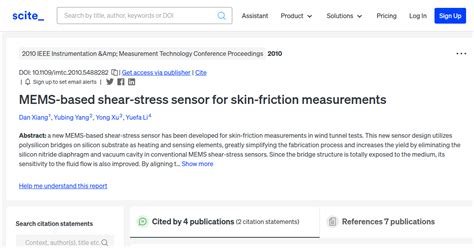 mems based shear stress sensor for skin friction measurements [scite