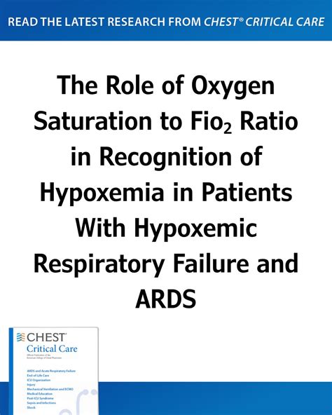 The Role Of Oxygen Saturation To Fio2 Ratio In Recognition Of Hypoxemia In Patients With The Role Of Oxygen Saturation To Fio2 Ratio In Recognition Of Hypoxemia In Patients With