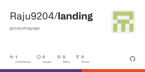 GitHub Raju Landing Gymlandingpage