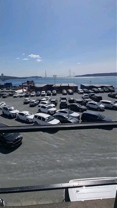 Очень много без пробежных автомобилей Одна из транспортных стоянок автомобилей из Японии и Кореи