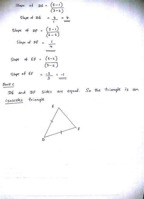 [solved] Triangle Def Has Vertices Located At D 2 1 E 3 5 And F 6 Course Hero