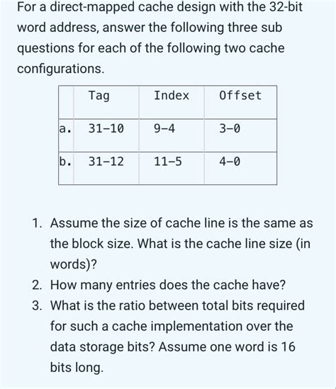 Get Answer For A Direct Mapped Cache Design With The Bit Word Address Transtutors