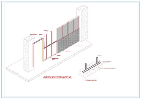Drywall Partition Detail Drawing Cadbull
