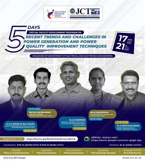 five days online faculty development programme from 17 07 2023 to 21 07