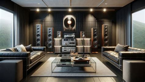 Modern Home Audio Listening Room Audiophile Hi Fi Tower Speakers Media Components AI Generated