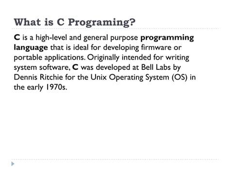Lecture History Of C Programming PPT Programming Languages Computing