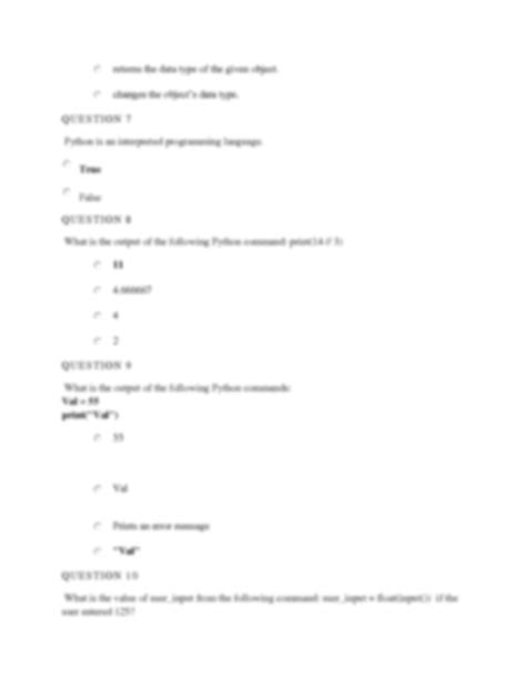 Solution Cs192 Grantham Week 1 Python Programming Essentials Quiz