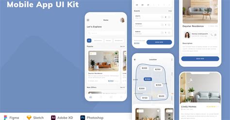 Renting Mobile App Ui Kit Ux And Ui Kits Ft Property And Estate Envato