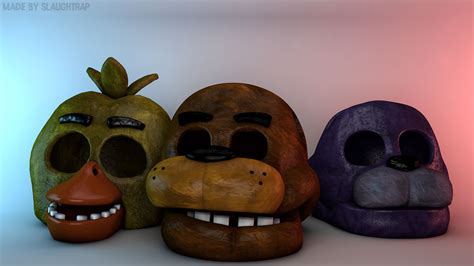 C4dfnaf Realistic Heads Testing By Slaughtrap On Deviantart