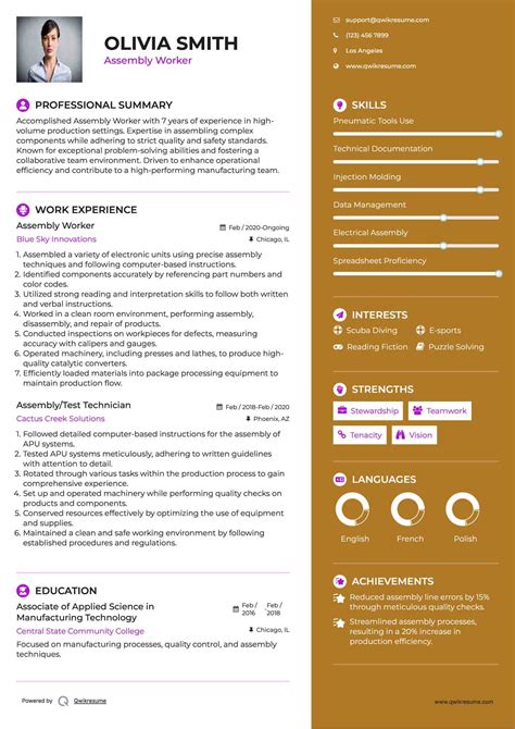 10 Assembly Worker Resume Samples And Templates For 2025
