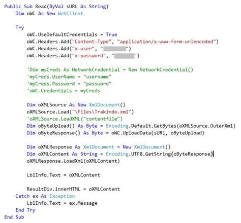 Posting XML Data Using Header Authentication