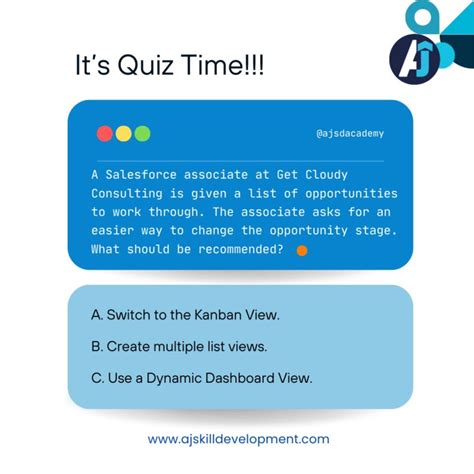 Ajsd Academy The Salesforce Training Hub On Linkedin Salesforcequiz Salesforcetraining