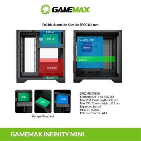Jual Gamemax Infinity Mini Casing Komputer Micro Itx Casing Pc M Itx Shopee Indonesia